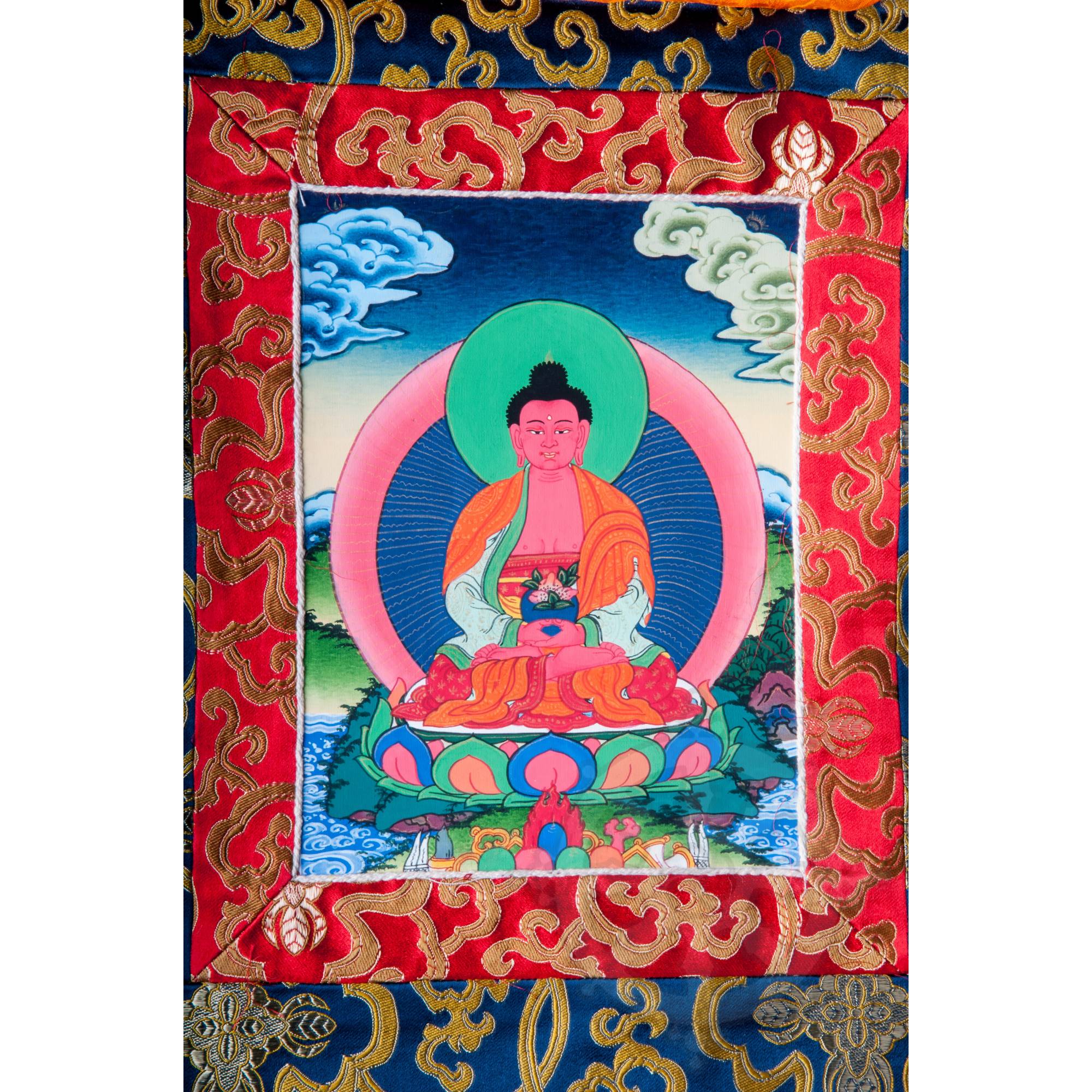 Thangka Buda Amitabha - 30x45cm (Pintado. 15x20cm) - Arte del Tibet